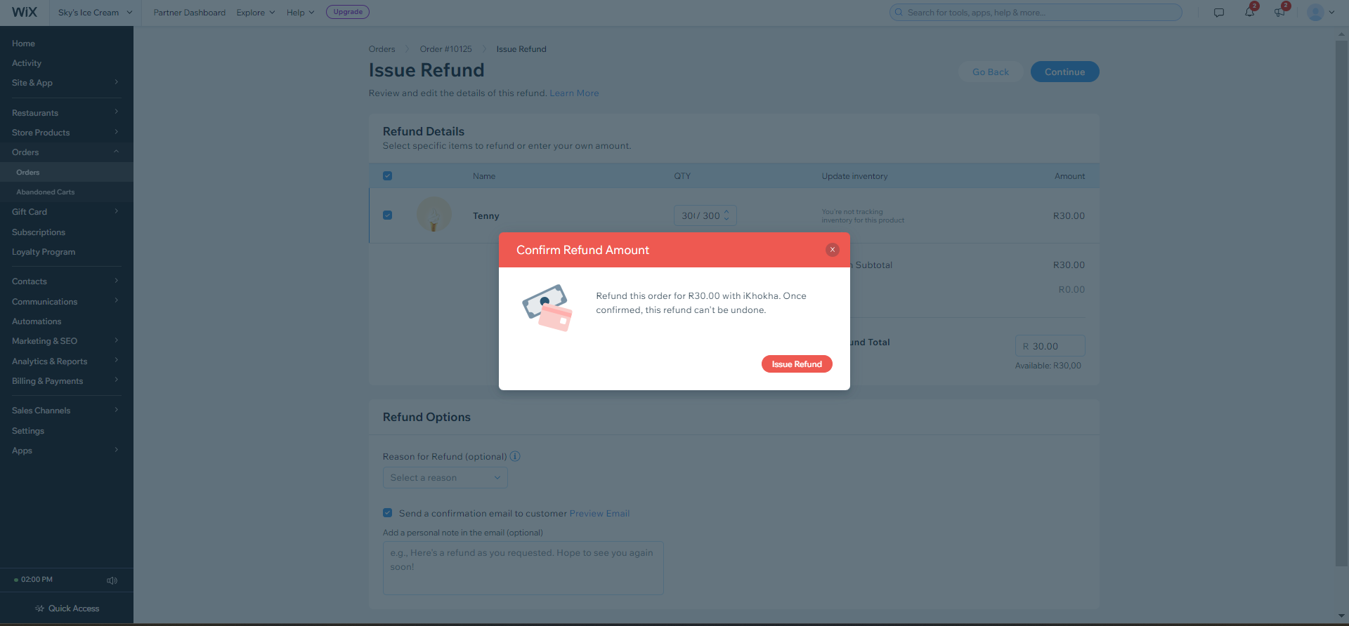 How to Issue a Refund on your WiX Online Store.